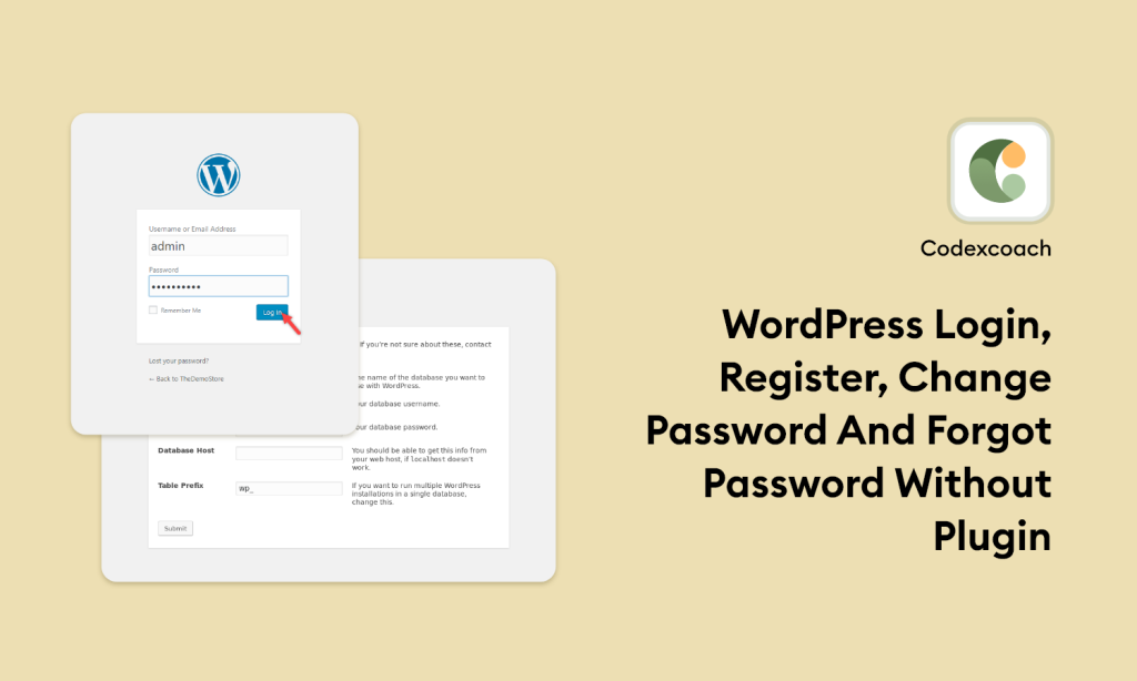 WordPress Login, Register, Change Password And Forgot Password Without Plugin - CodexCoach