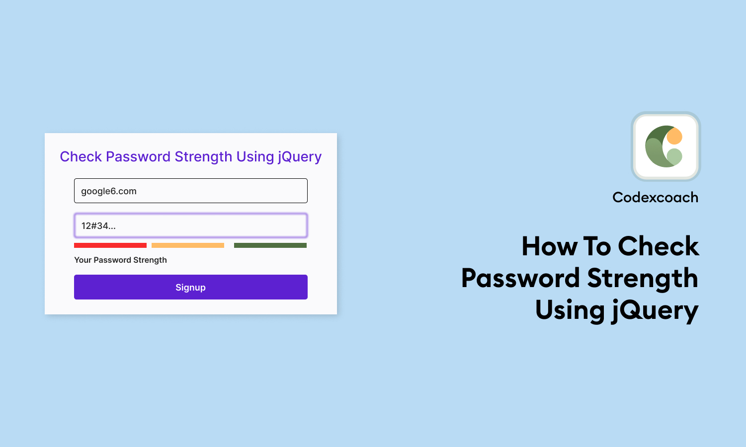 How To Check Password Strength Using JQuery CodexCoach