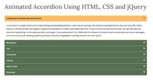 How To Create The Animated Accordion Using HTML, CSS, And JQuery - CodexCoach