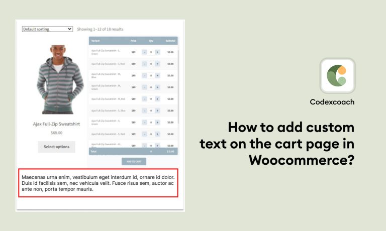 How To Add Custom Text On Cart Page In Woocommerce Codexcoach