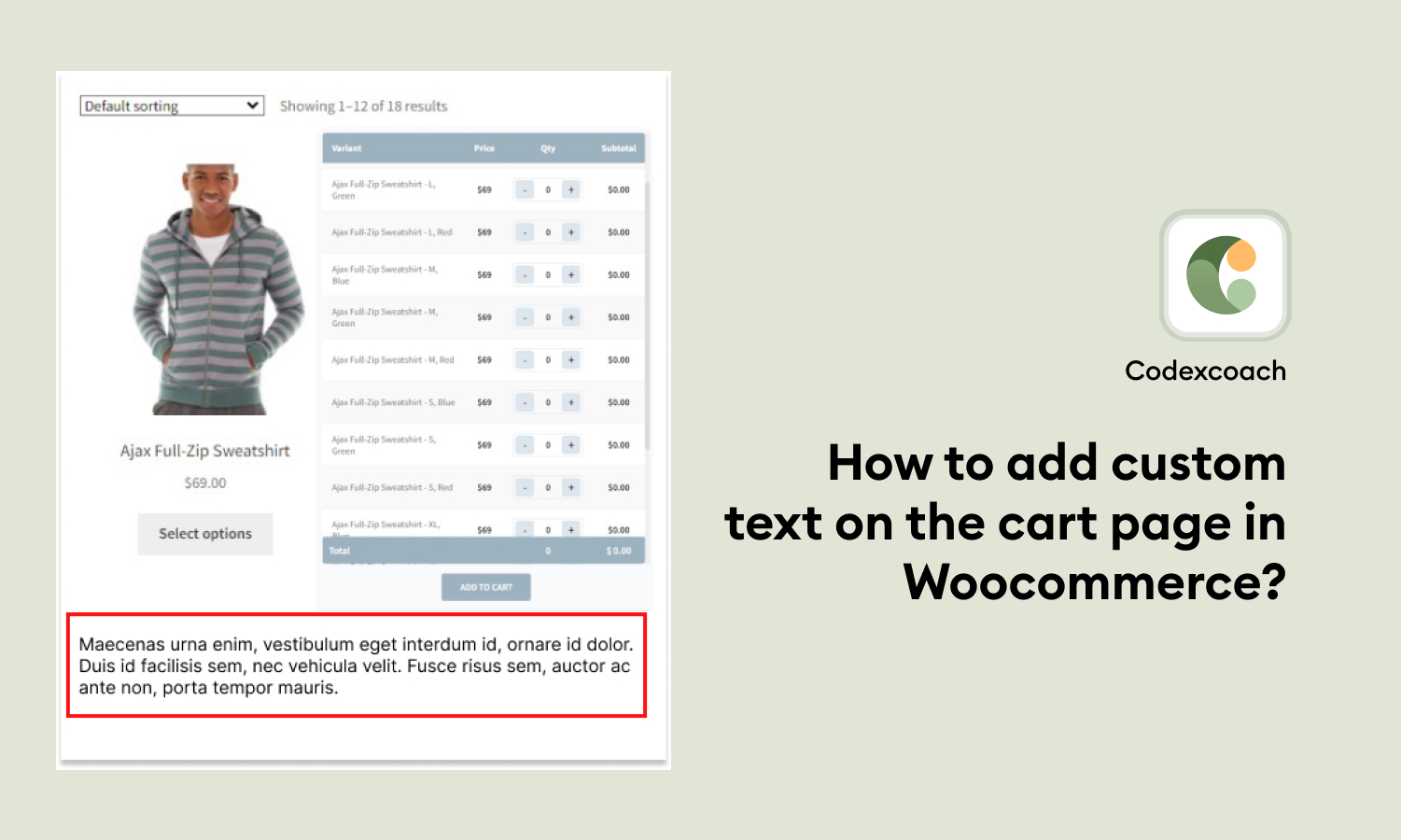 How To Add Custom Text On Cart Page In WooCommerce CodexCoach
